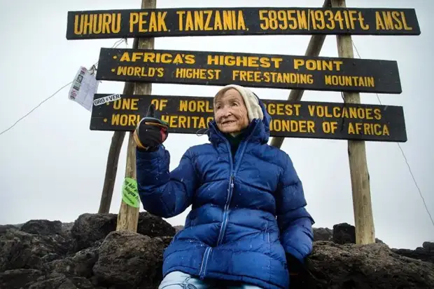 Angela Vorobyov na Kilimanjaro. / Foto: Sergey Andriychuk, www.rg.ru