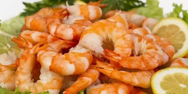 Ukutya okuqukethe iodine: i-shrimp