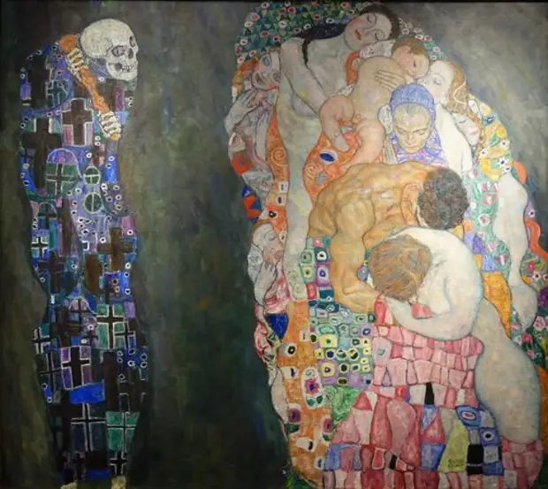 圖片由古斯塔夫·克里姆特 (Gustav Klimt) 請求生與死