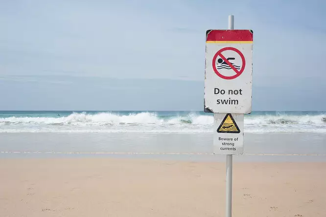 Simning är förbjudet