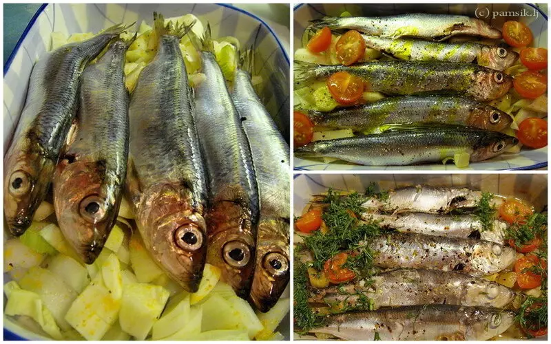 What kind of fish is staring at you? This is herring. You pour oil on it and bake it in the oven