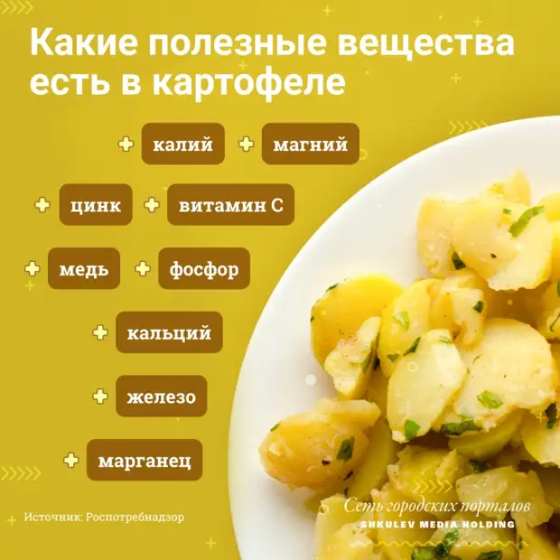 Kartoffeln sind nicht nur Stärke. Es gibt viele weitere nützliche Substanzen darin.