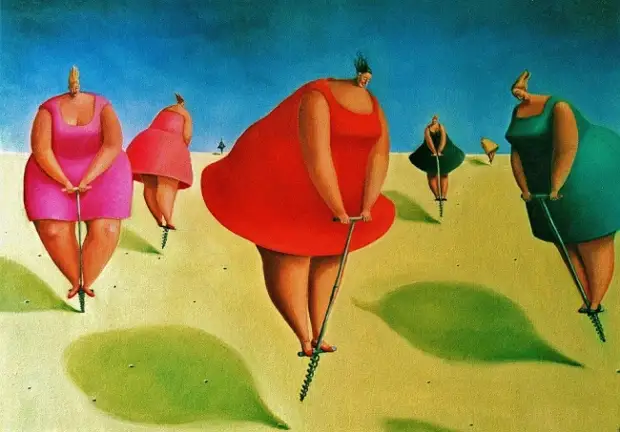 22 peintures d'un artiste qui pense que les BBW sont plus heureuses que les maigres