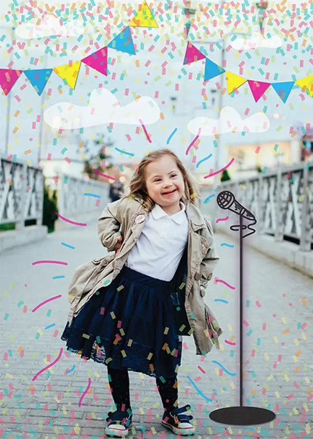 Putri cilik, penyanyi lan model fashion (Down Syndrome).