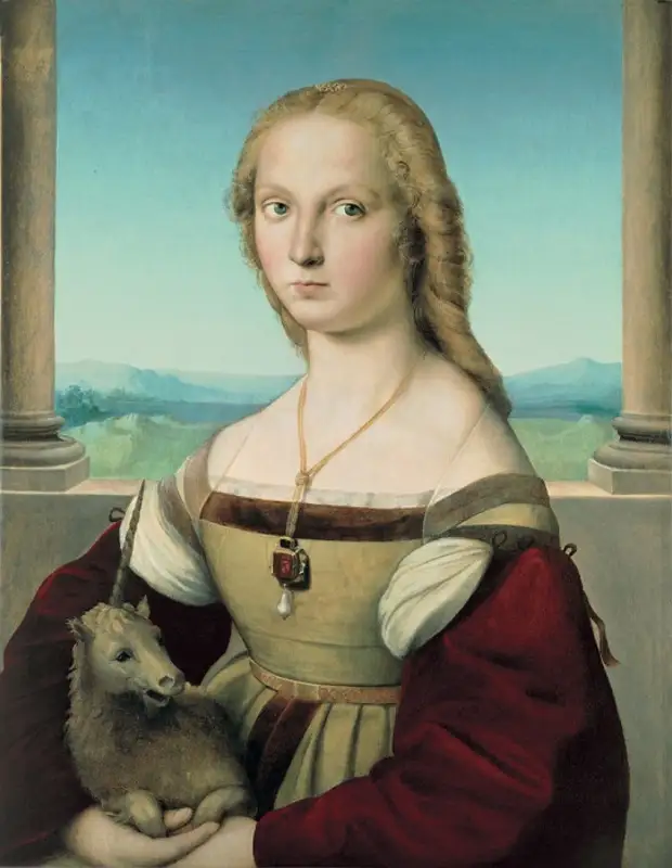 Signora con un unicorno. Raffaello, ca. 1506 | Foto: hyperallergic.com.