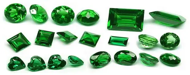 Emeralds faceted