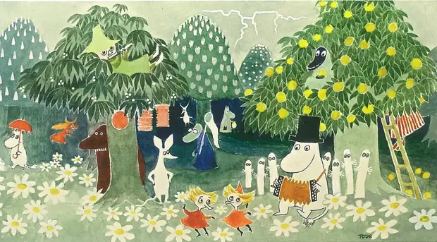 Tove Jansson. Εξώφυλλο για το βιβλίο του T. Jansson για τους Moomins