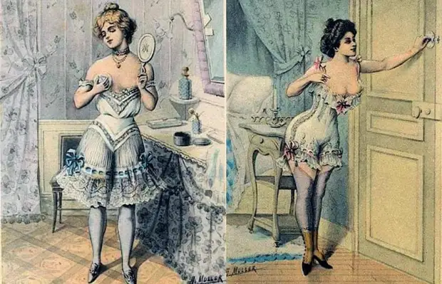 Gadis dalam pakaian dalam. Gambar abad ke-19. | foto: thehz.ru.