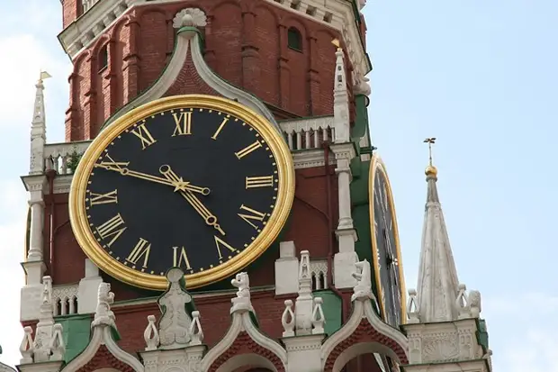 klocka av spasskaya tornet i Moskva kremlin