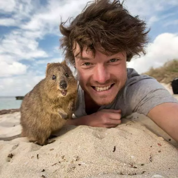 Tämä mies on tason 80 eläinten selfie-mestari.