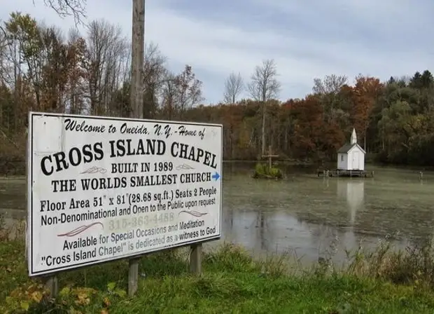 Cross Island koplyčia yra viena mažiausių bažnyčių pasaulyje