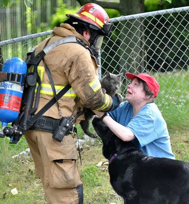 رجال الإطفاء الذين أنقذوا الحيوانات الأليفة