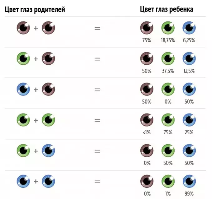 Que cor de olhos a criança terá?