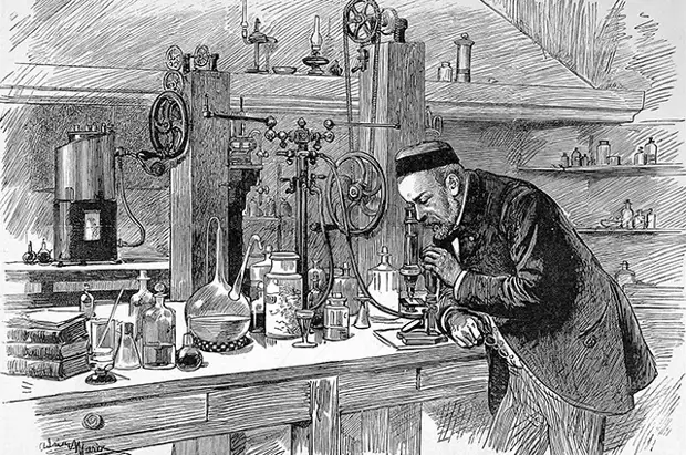 Louis Pasteur ing laboratorium ing Paris.