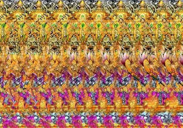 Ilusi optik dalam 3D: stereogram untuk latihan mata