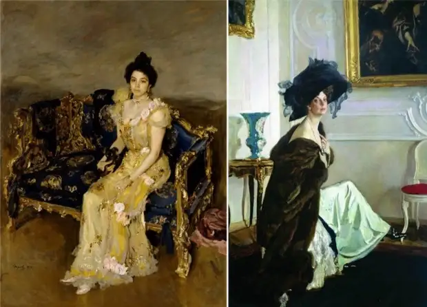 Valentin Serov. Umfanekiso we-S.M. Botkina, 1899. Umfanekiso weNkosazana u-O.K. Orlova, ngo-1911