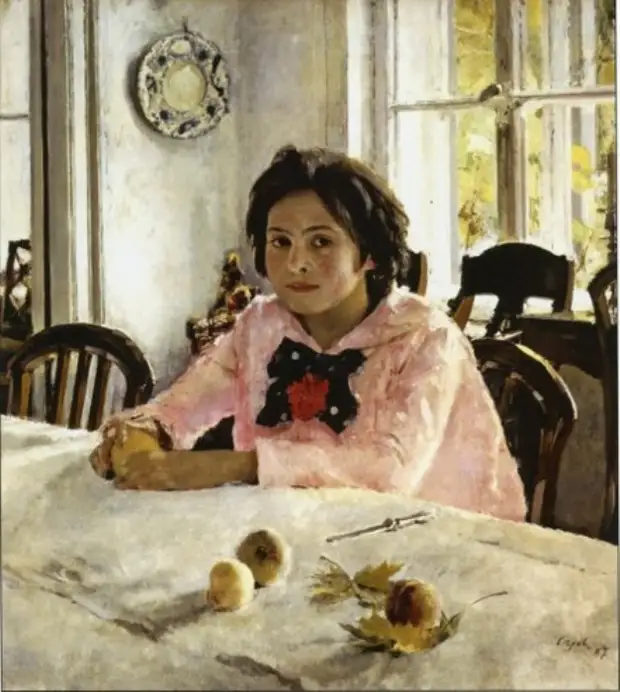 Valentin Serov. Shaftoli bilan qiz, 1887 yil