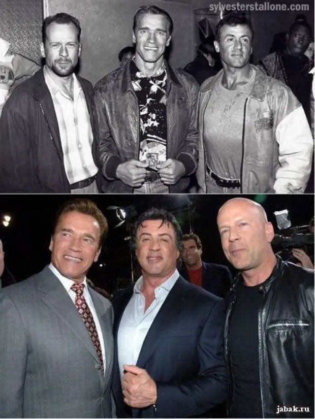 Arnold Schwarzenegger, Sylvester Stallone in Bruce Willis – kaj so bili in kaj so postali.