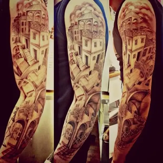 Escher tattoo.