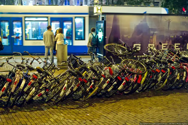 Bicicliști și Amsterdam