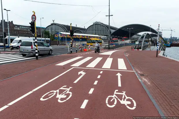 Bicicliști și Amsterdam