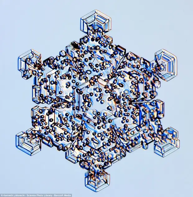 i-snowflake, phantsi kwe-microscope, unjingalwazi