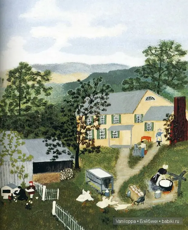 Ealaín naive Grandma Moses. Ag 76, tá gach rud díreach ag tosú ...