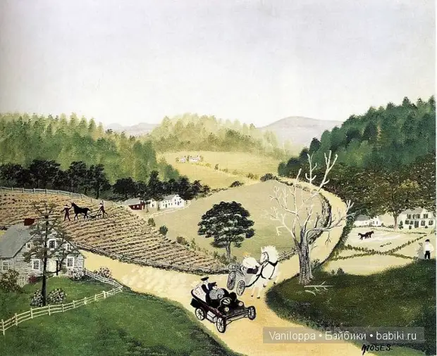 Ealaín naive Grandma Moses. Ag 76, tá gach rud díreach ag tosú ...