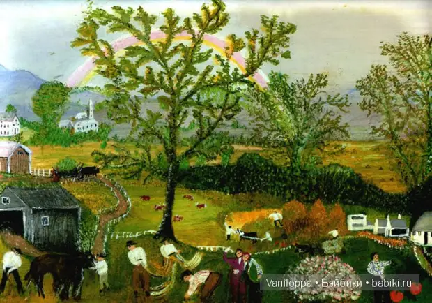 Ealaín naive Grandma Moses. Ag 76, tá gach rud díreach ag tosú ...