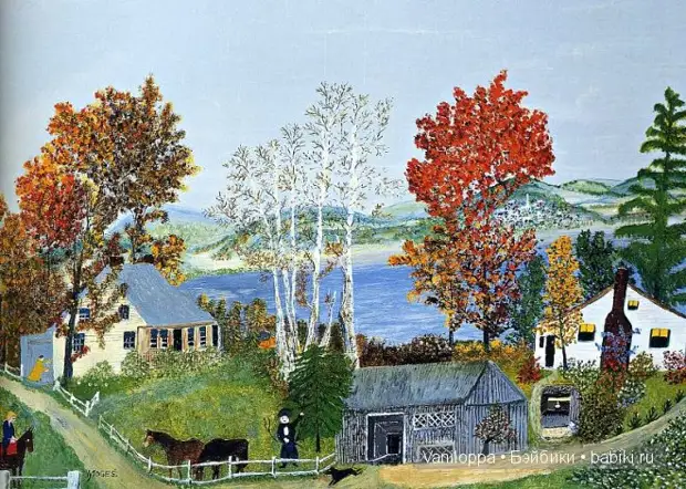 Ealaín naive Grandma Moses. Ag 76, tá gach rud díreach ag tosú ...